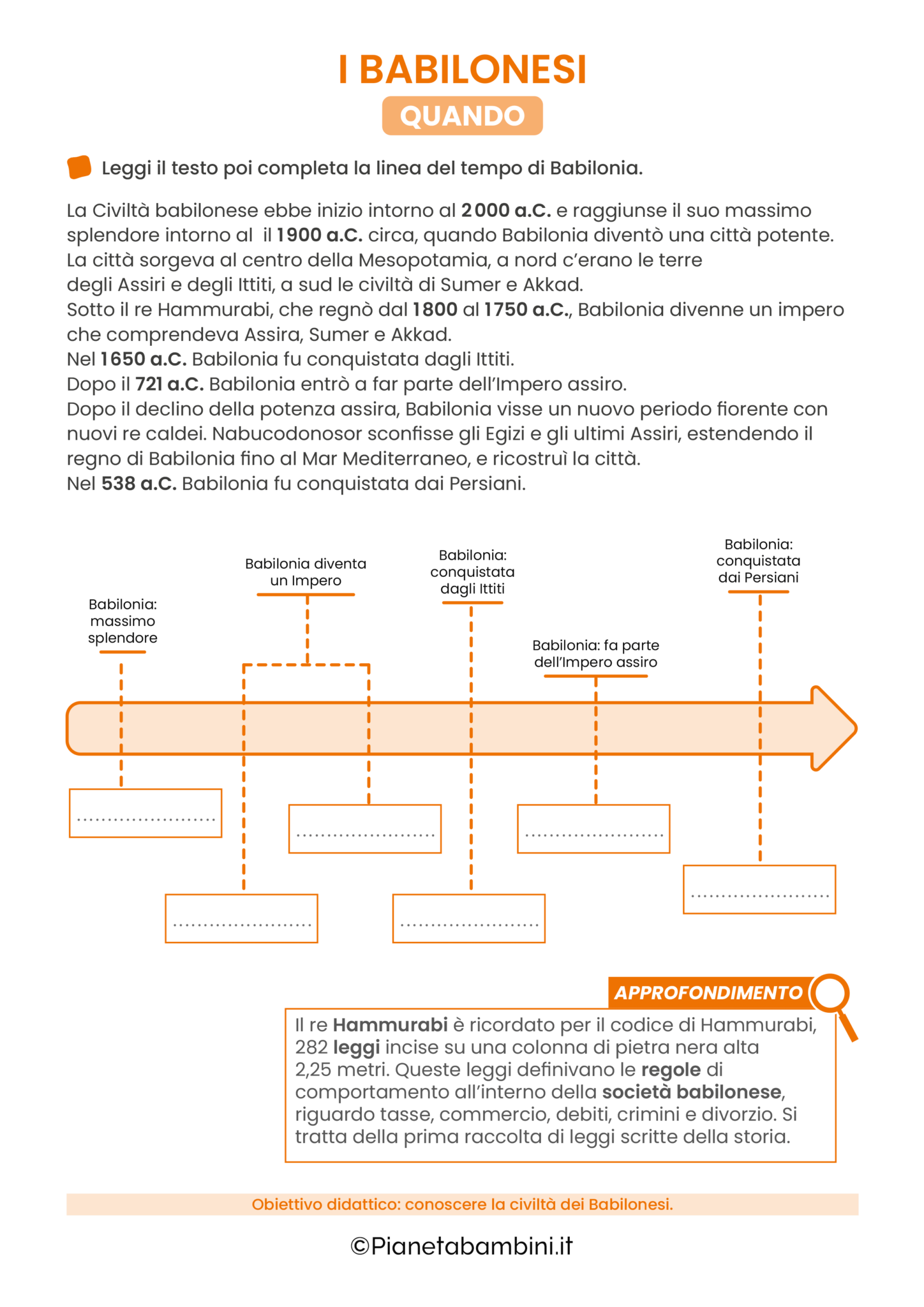 I Babilonesi: Schede Didattiche per la Scuola Primaria | PianetaBambini.it
