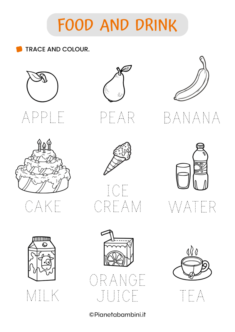 Cibi e Bevande in Inglese: Schede per la Scuola Primaria ...