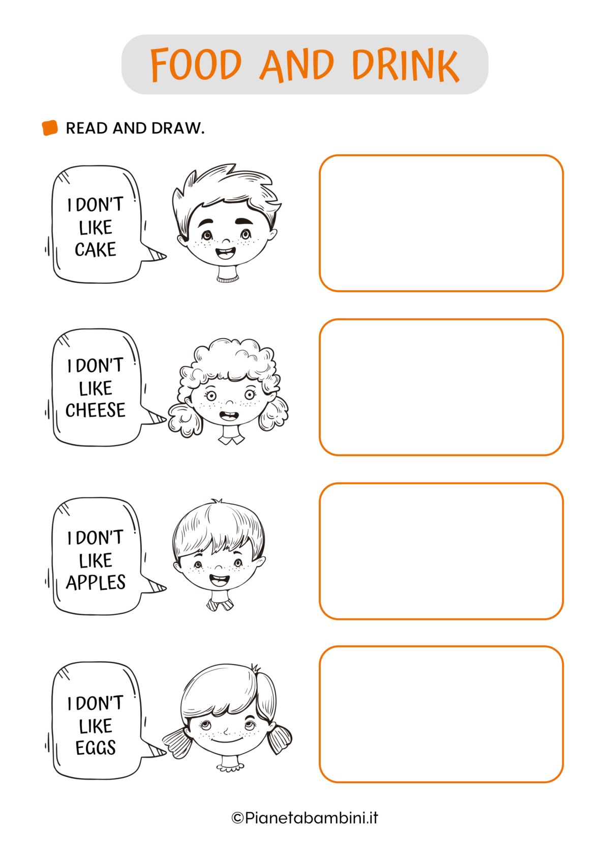 Cibi e Bevande in Inglese: Schede per la Scuola Primaria ...