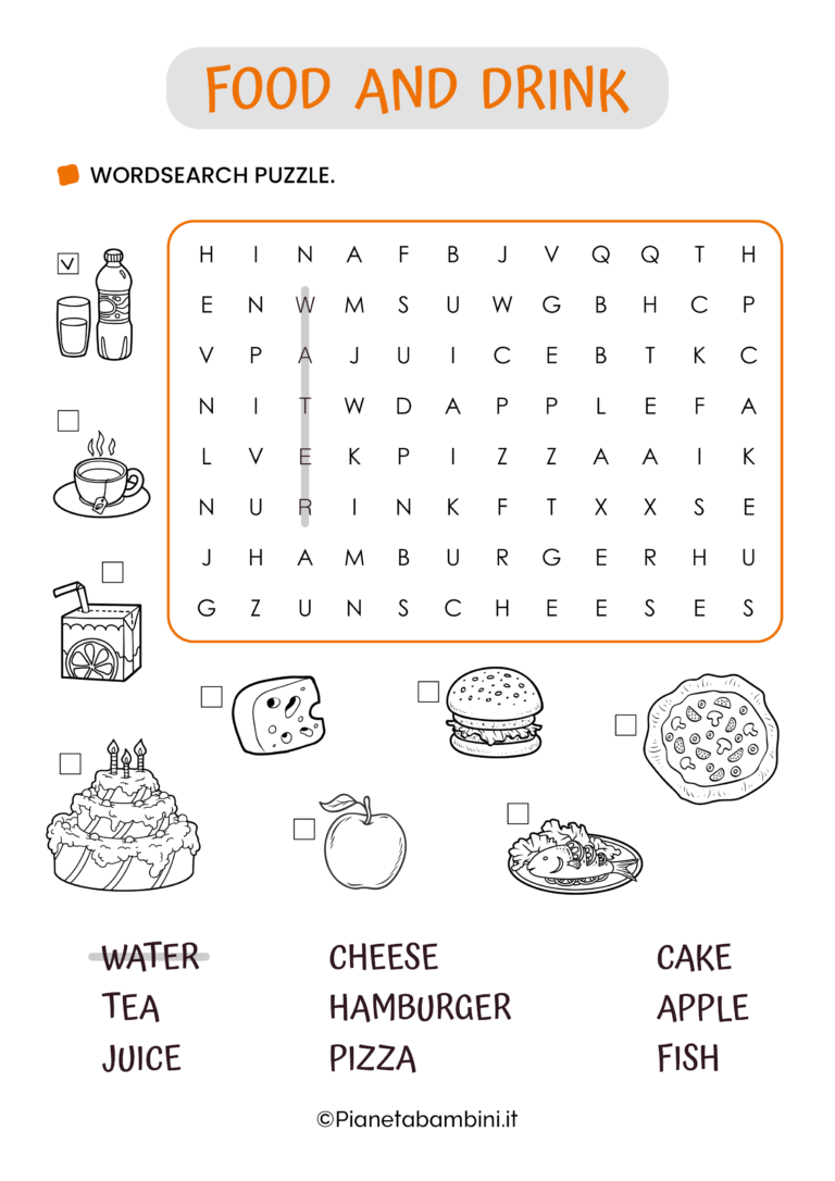 Cibi e Bevande in Inglese: Schede per la Scuola Primaria ...