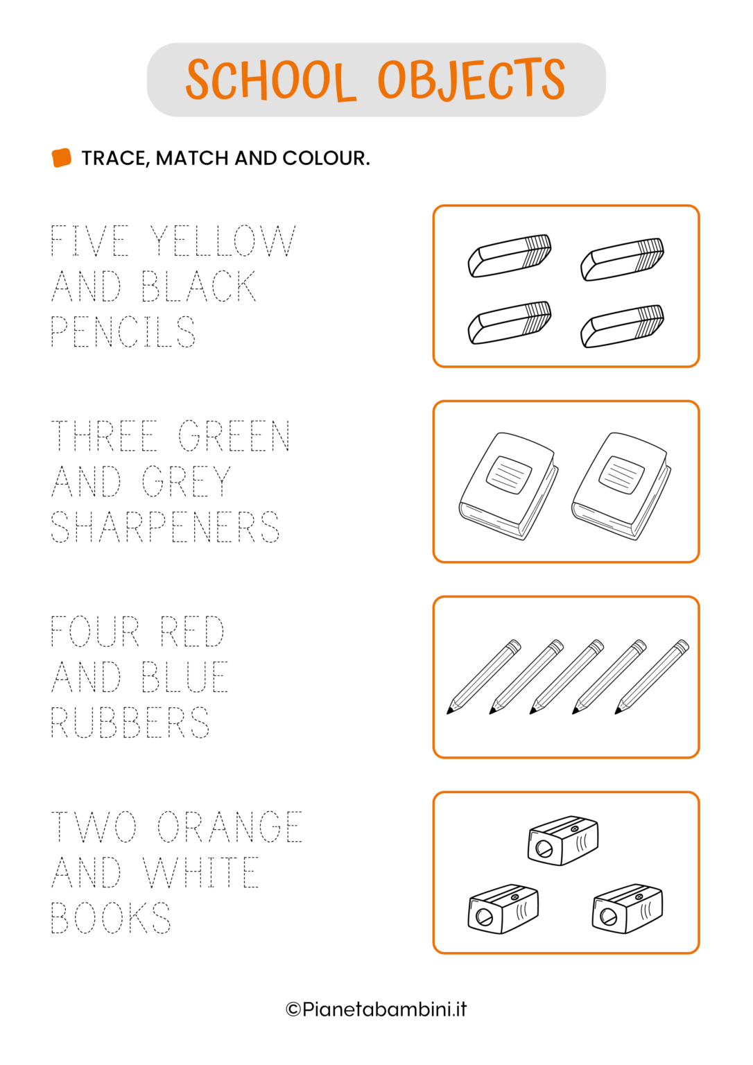 Gli Oggetti Scolastici in Inglese: Schede per la Scuola Primaria ...