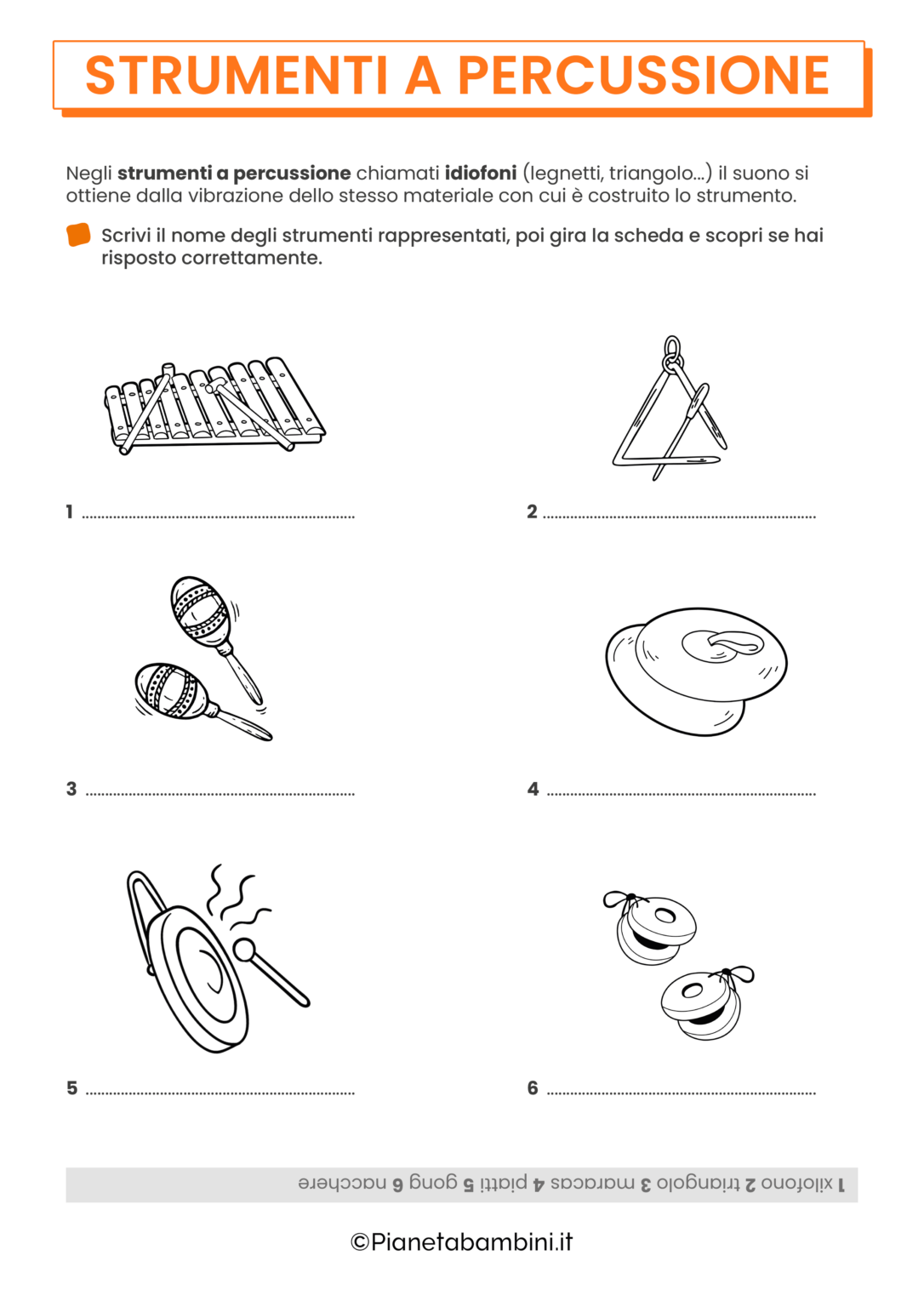 Strumenti a Percussione: Schede Didattiche per la Scuola Primaria ...