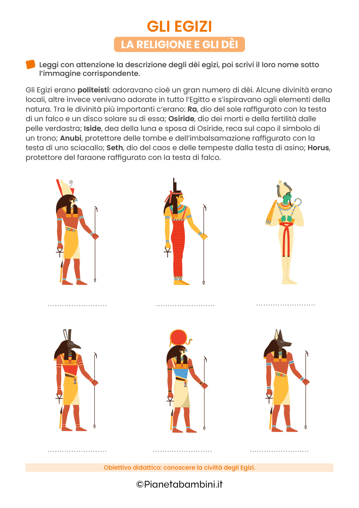 Gli Egizi: Schede Didattiche per la Scuola Primaria | PianetaBambini.it