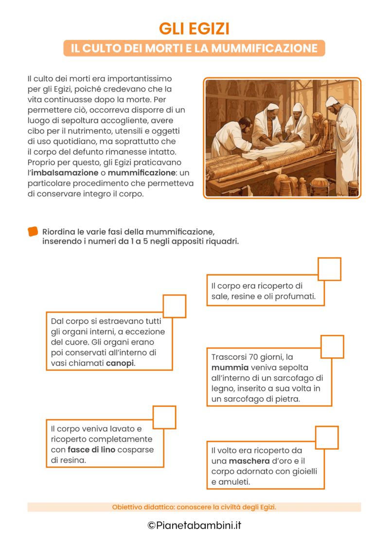Gli Egizi: Schede Didattiche per la Scuola Primaria | PianetaBambini.it