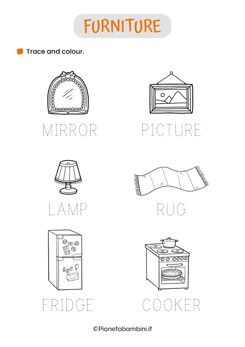 Parti e Oggetti della Casa in Inglese: Schede per la Scuola Primaria ...