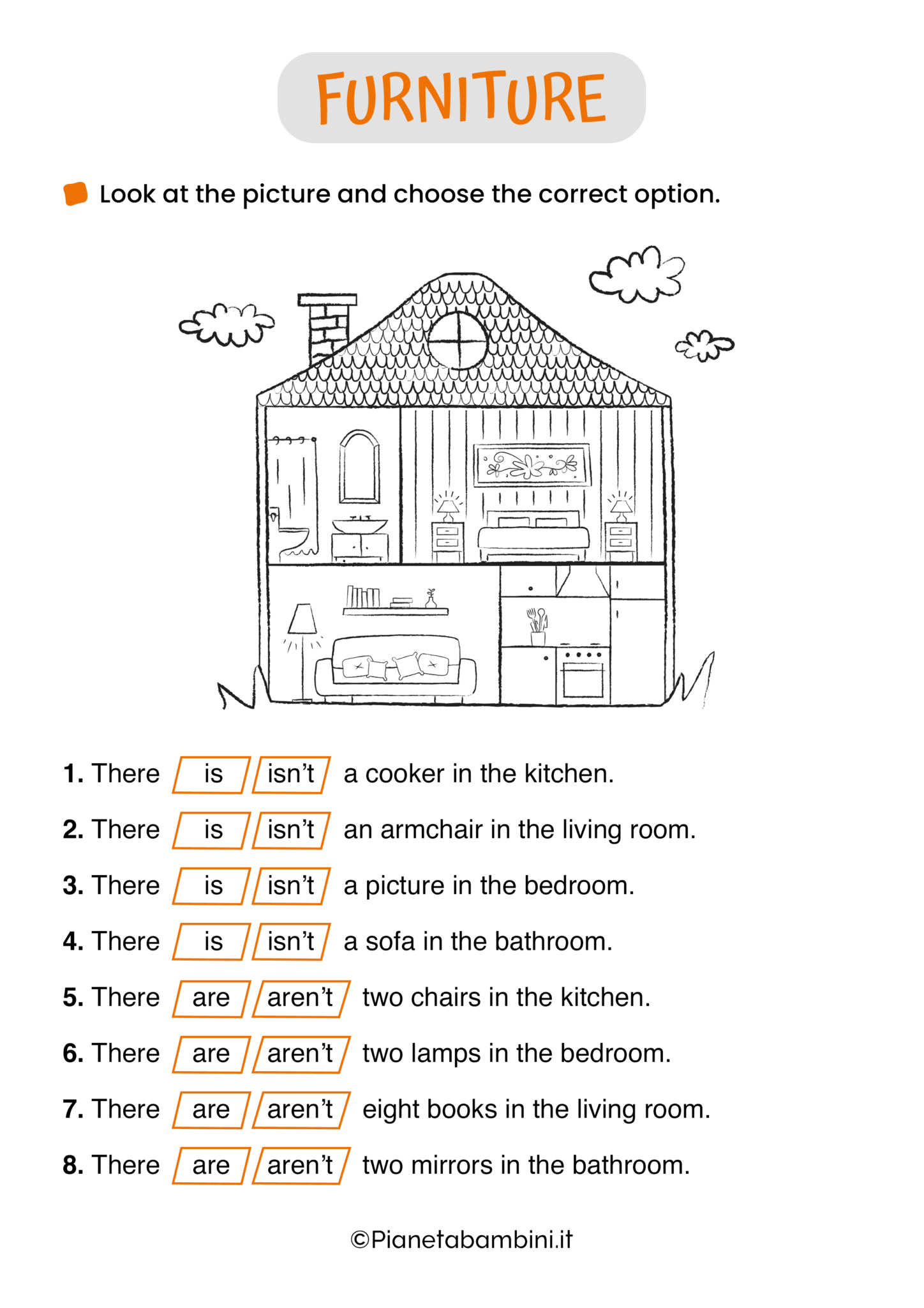 Parti e Oggetti della Casa in Inglese: Schede per la Scuola Primaria ...