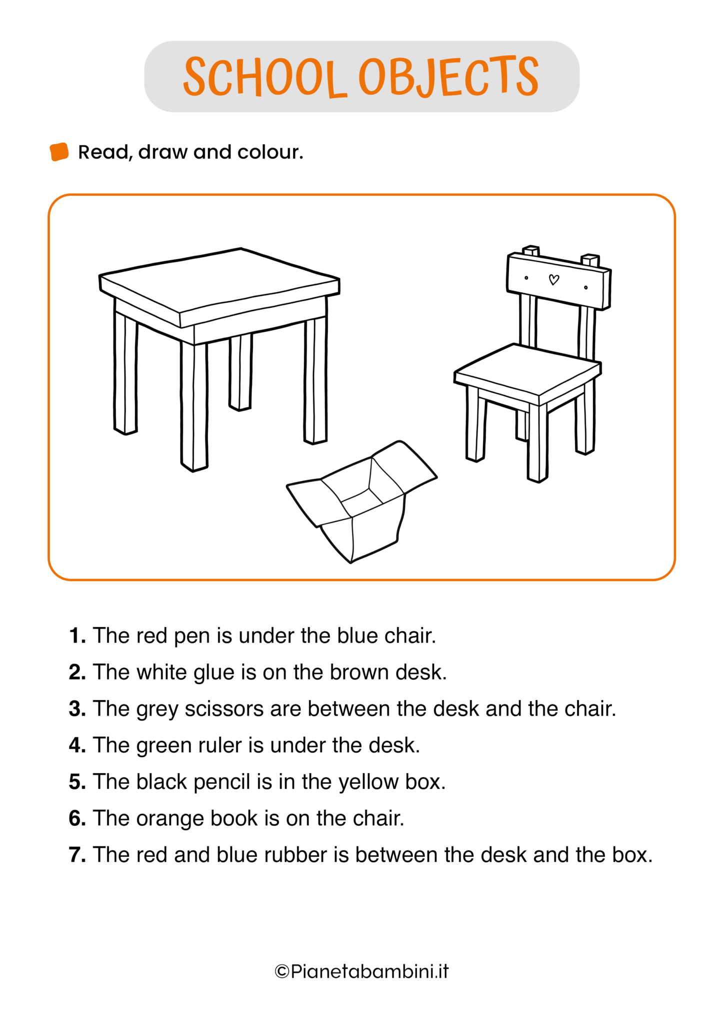 Gli Oggetti Scolastici in Inglese: Schede per la Scuola Primaria ...