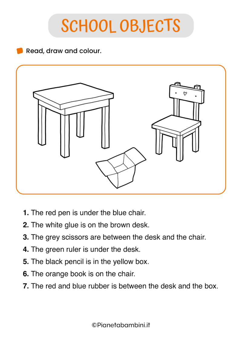 Gli Oggetti Scolastici in Inglese: Schede per la Scuola Primaria ...