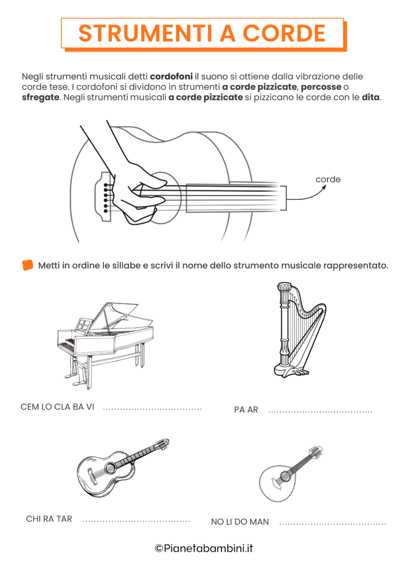 Strumenti a Corde: Schede Didattiche per la Scuola Primaria ...