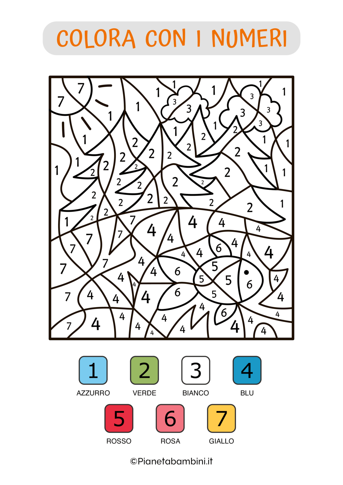 Colora con i Numeri dell'Estate | PianetaBambini.it