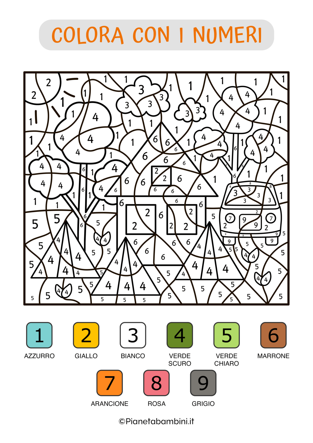 Colora con i Numeri dell'Estate | PianetaBambini.it