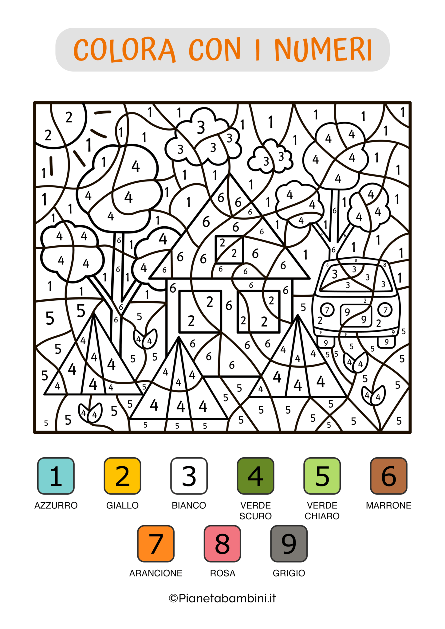 Colora con i Numeri dell'Estate | PianetaBambini.it