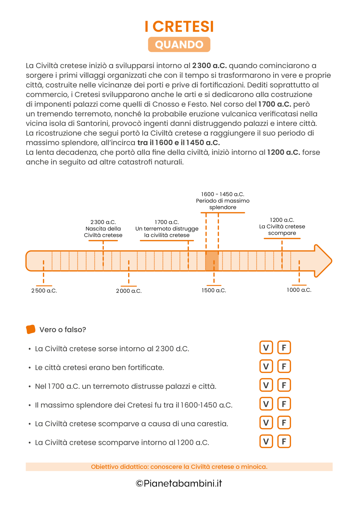 I Cretesi: Schede Didattiche per la Scuola Primaria | PianetaBambini.it