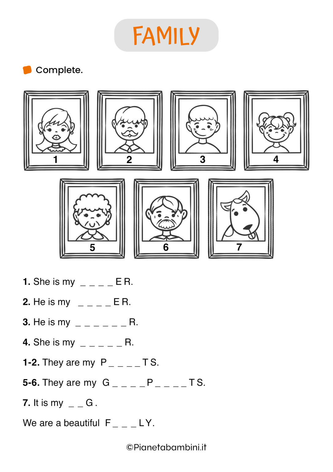 I Membri della Famiglia in Inglese: Schede per la Scuola Primaria ...