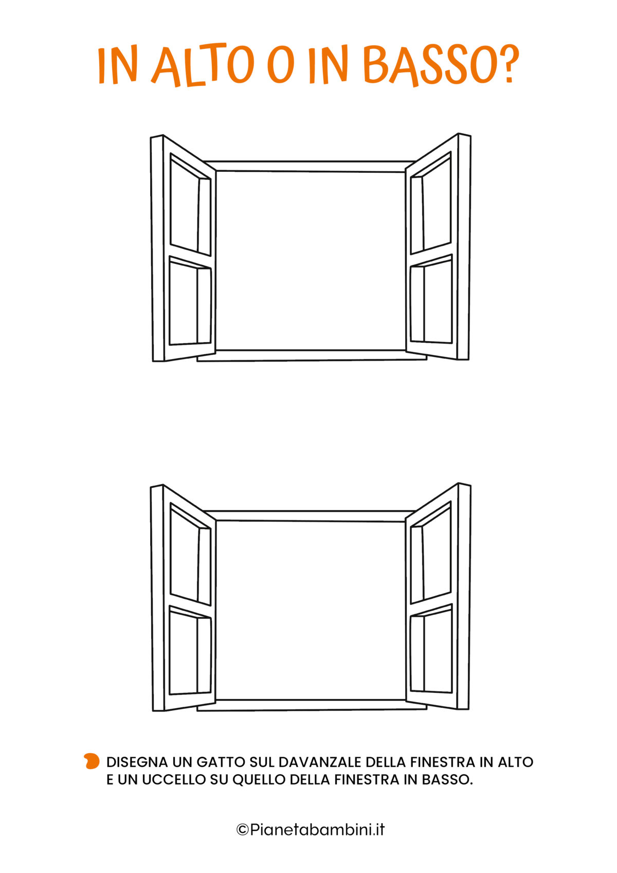 In Alto e In Basso: Schede Didattiche per Bambini | PianetaBambini.it