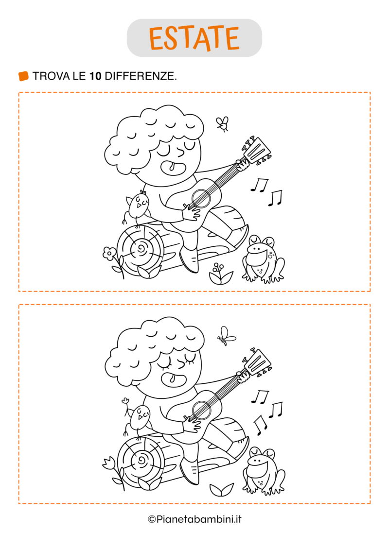Trova le Differenze sull'Estate da Stampare | PianetaBambini.it