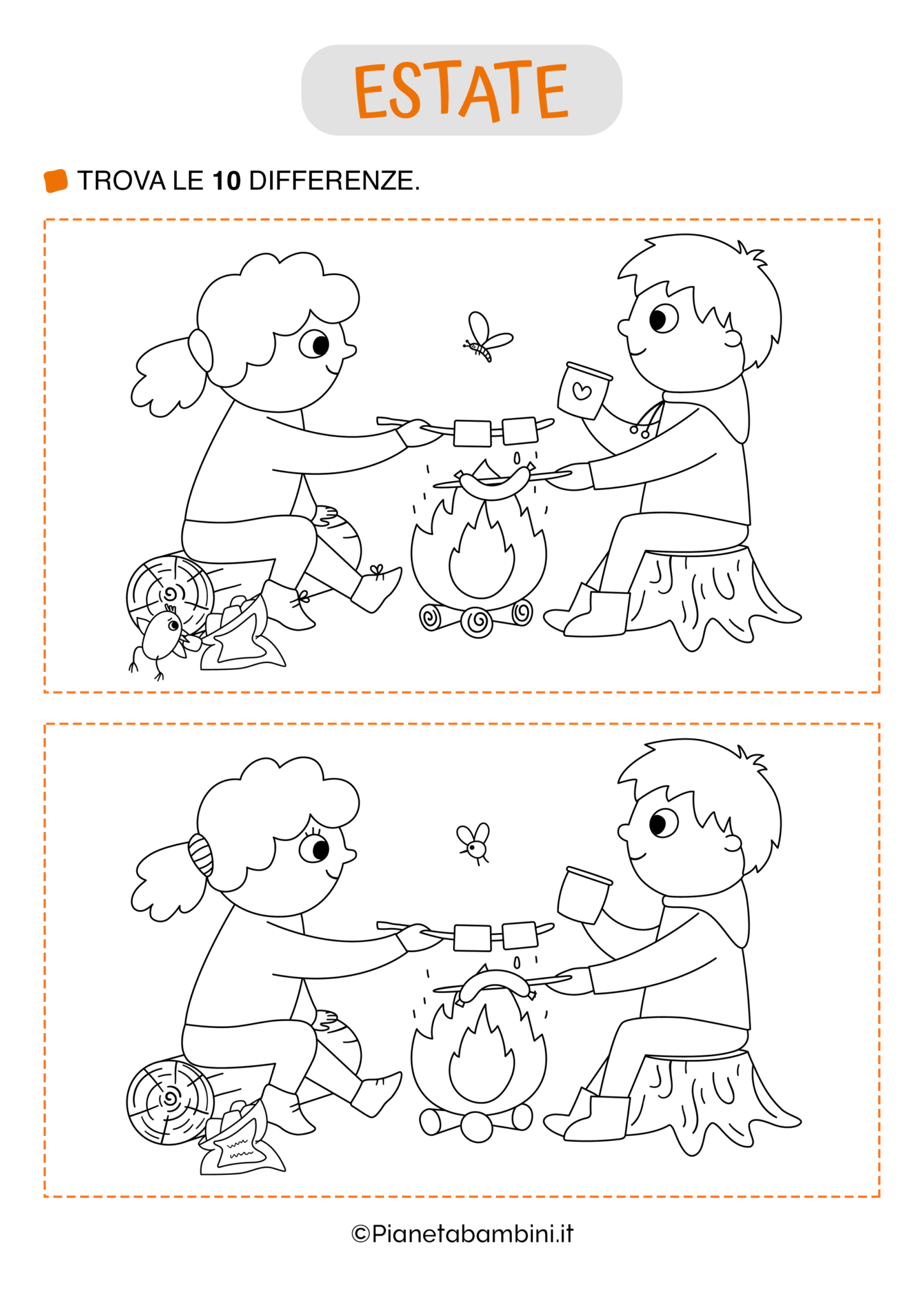 Trova le Differenze sull'Estate da Stampare | PianetaBambini.it