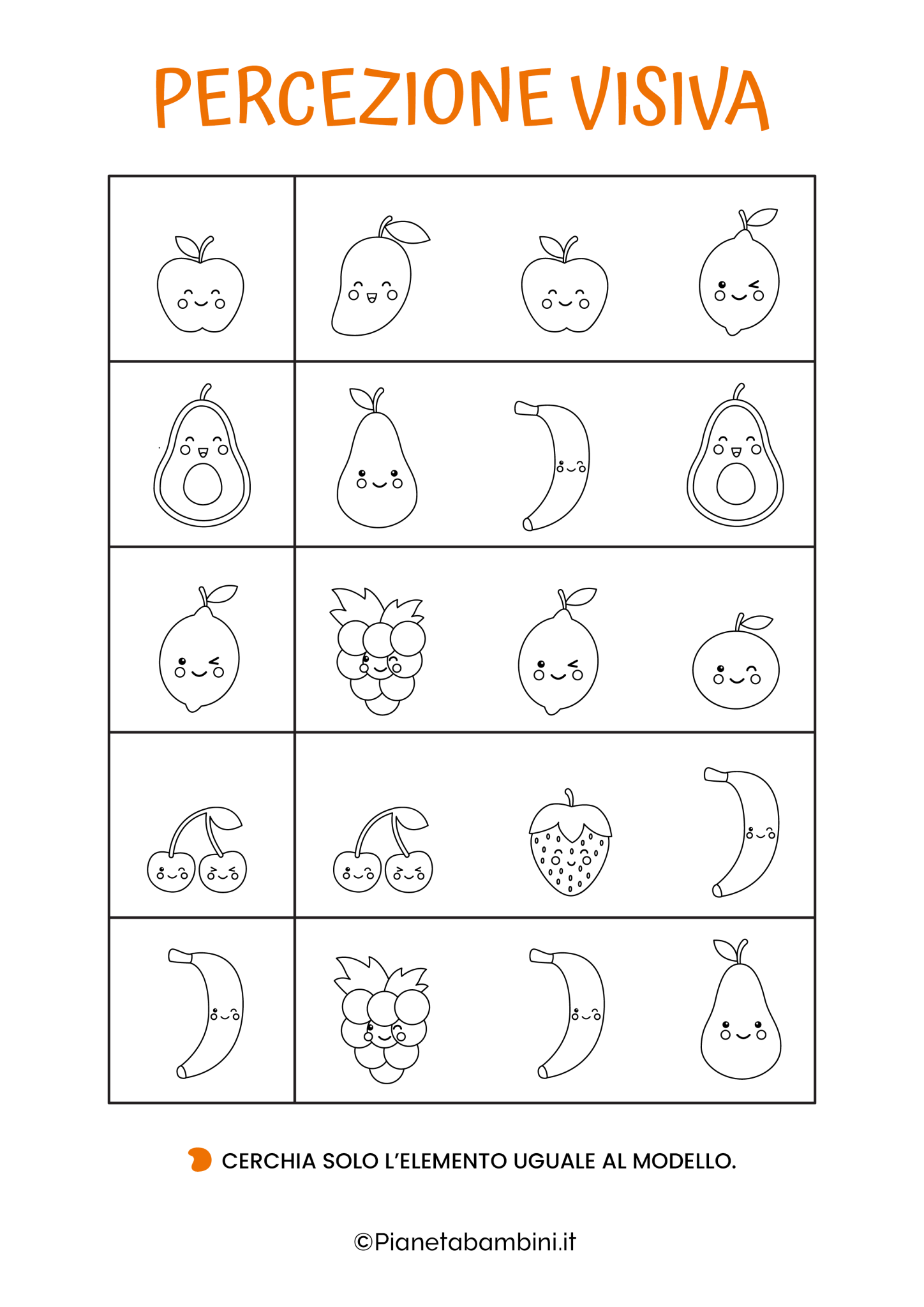 Percezione Visiva: Schede Didattiche per Bambini | PianetaBambini.it