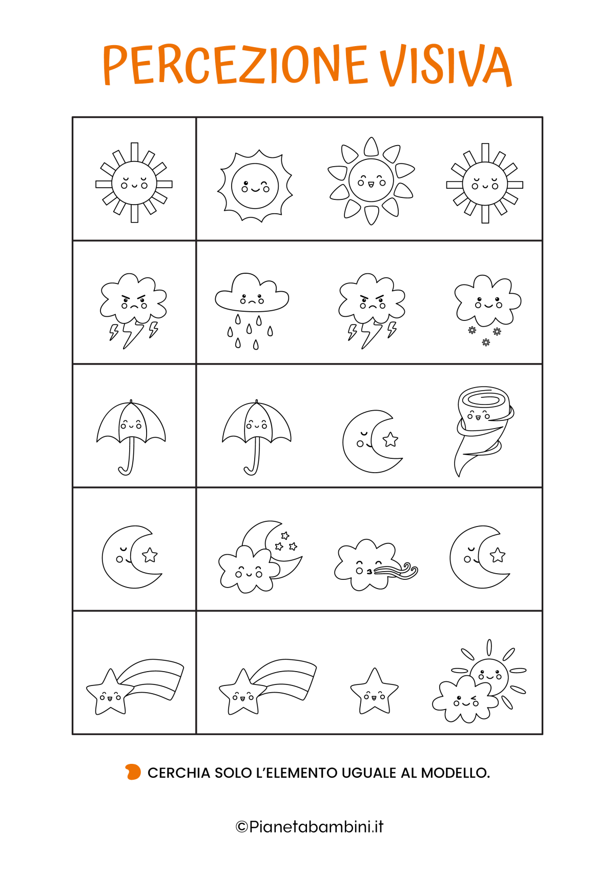 Percezione Visiva: Schede Didattiche per Bambini | PianetaBambini.it