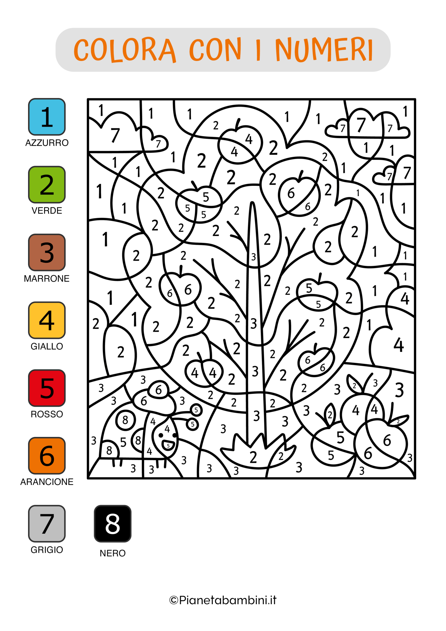 Colora con i Numeri dell'Autunno | PianetaBambini.it