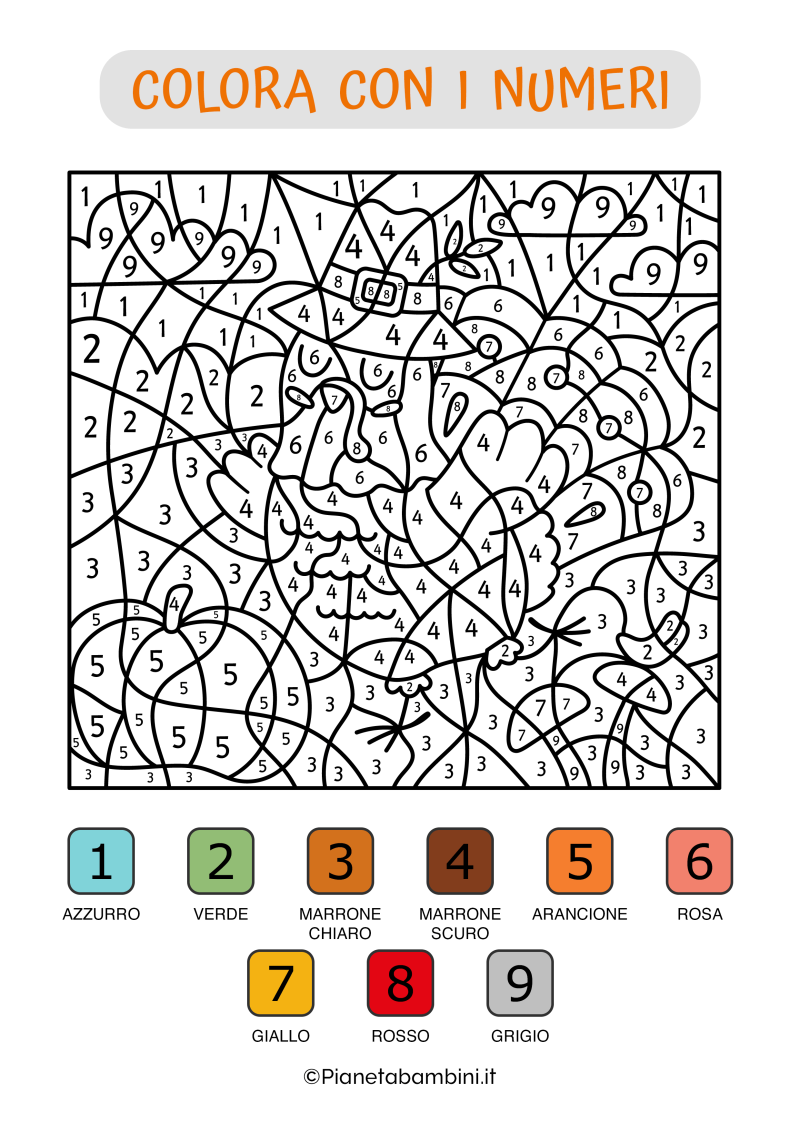 Colora con i Numeri dell'Autunno | PianetaBambini.it