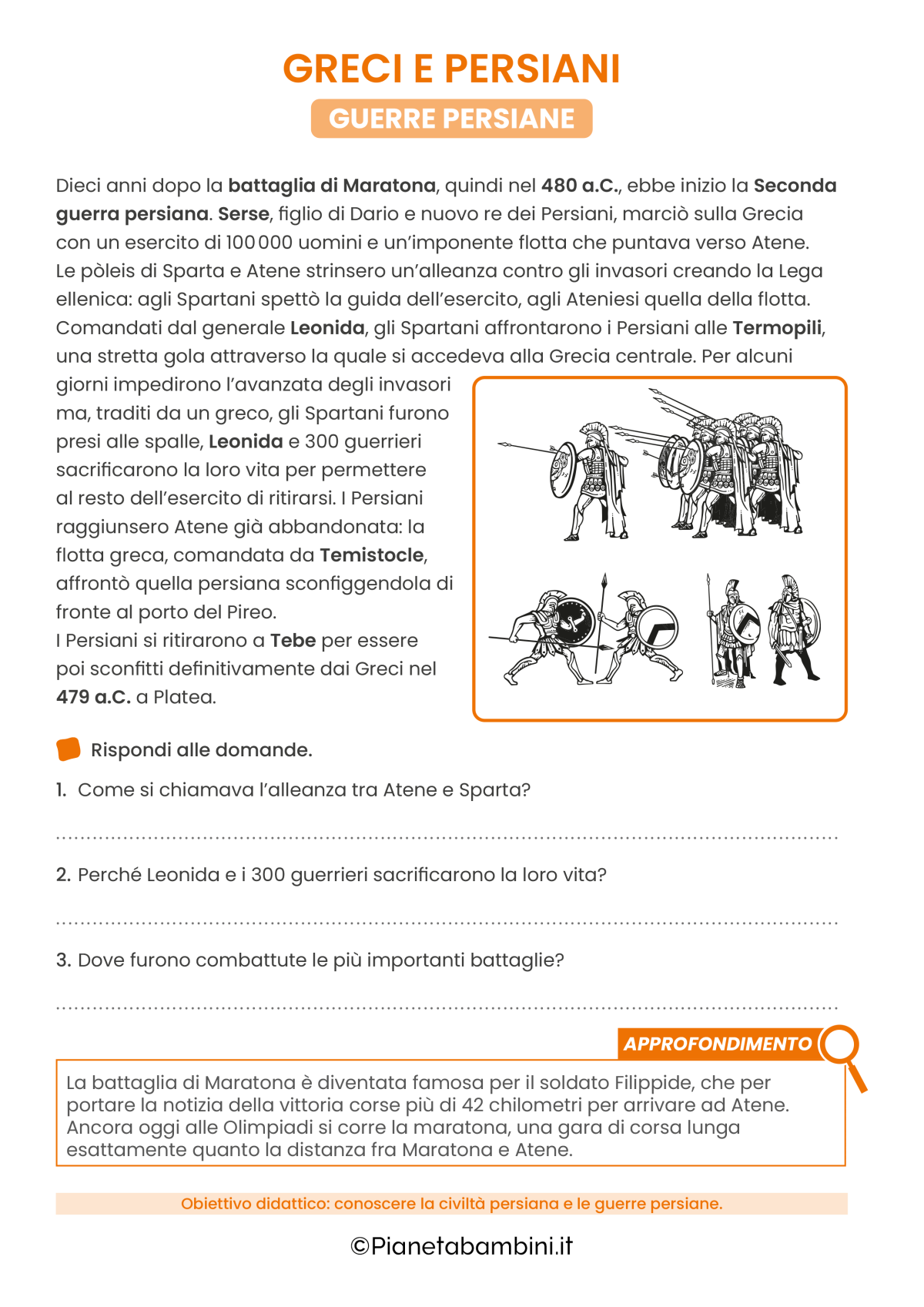 I Persiani: Schede Didattiche per la Scuola Primaria | PianetaBambini.it
