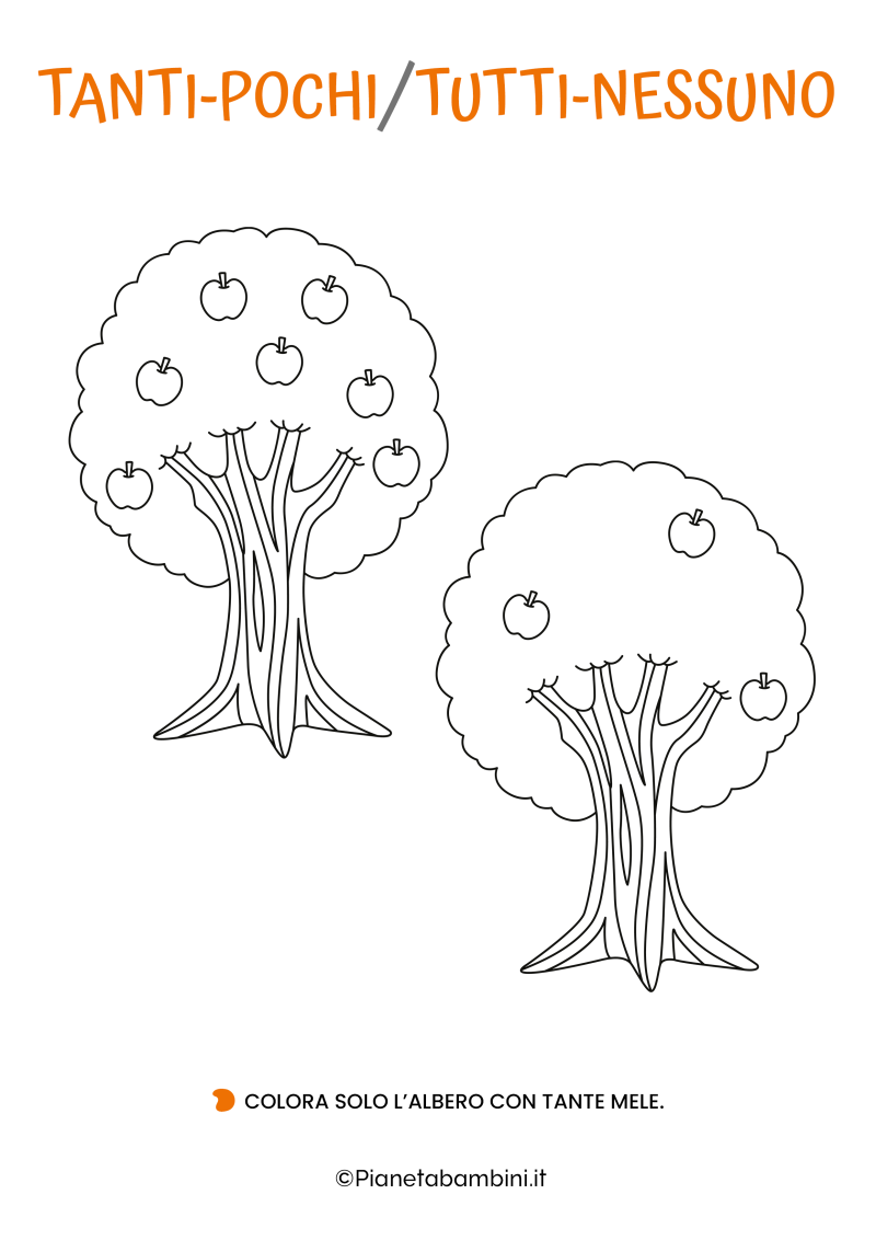 Tanti, Pochi, Tutti, Nessuno: Schede Didattiche per Bambini | PianetaBambini.it