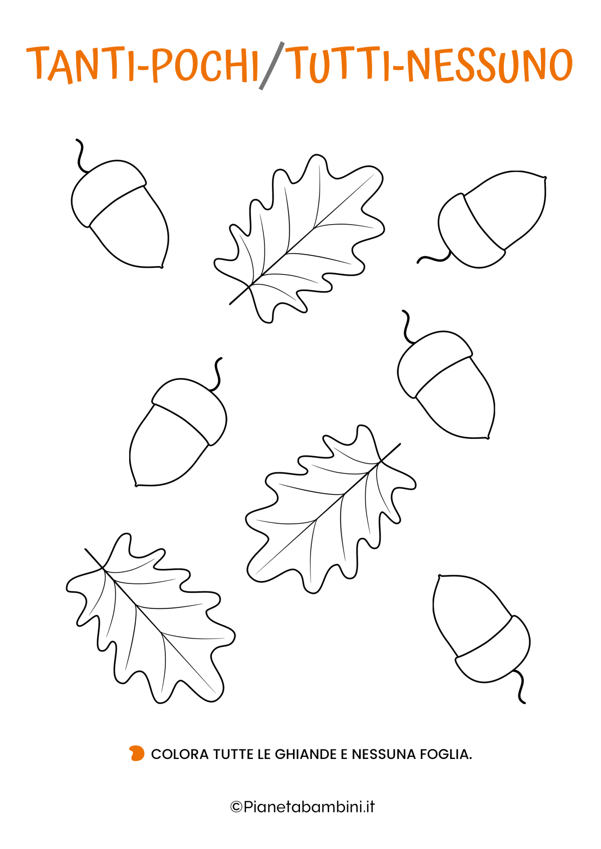 Tanti, Pochi, Tutti, Nessuno: Schede Didattiche per Bambini | PianetaBambini.it