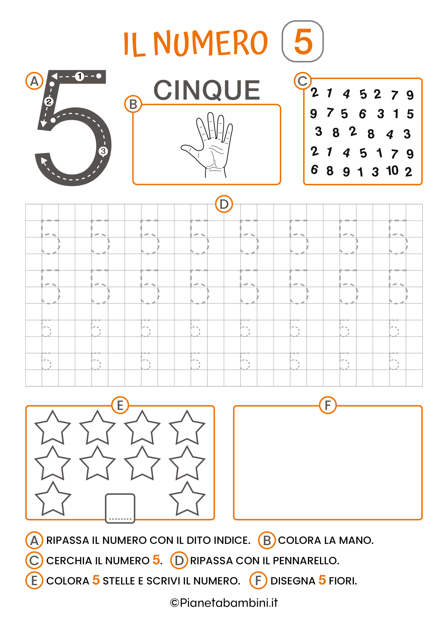 I Numeri da 1 a 10: Schede Didattiche per Bambini | PianetaBambini.it