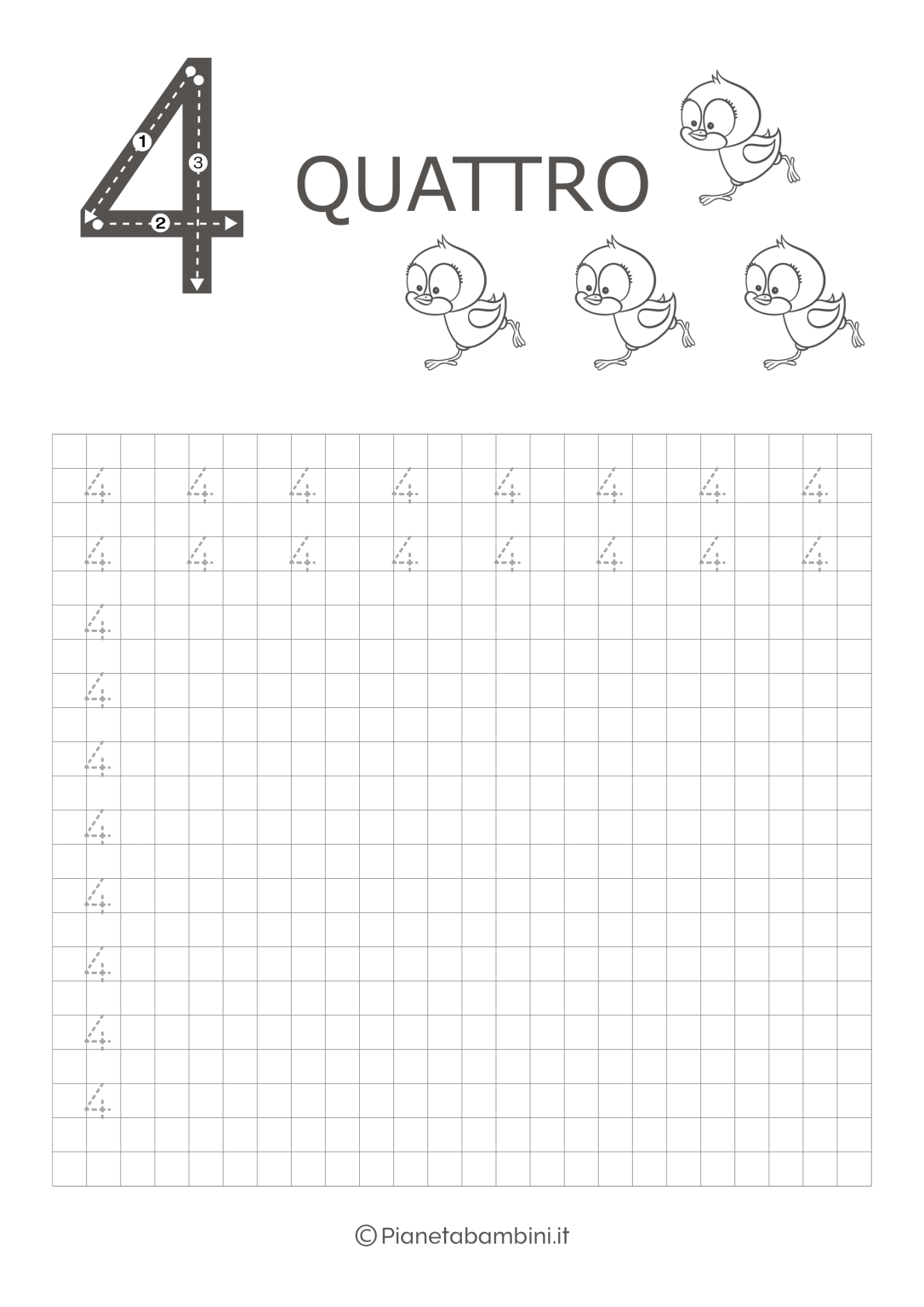 Schede di Pregrafismo dei Numeri da 0 a 9 | PianetaBambini.it