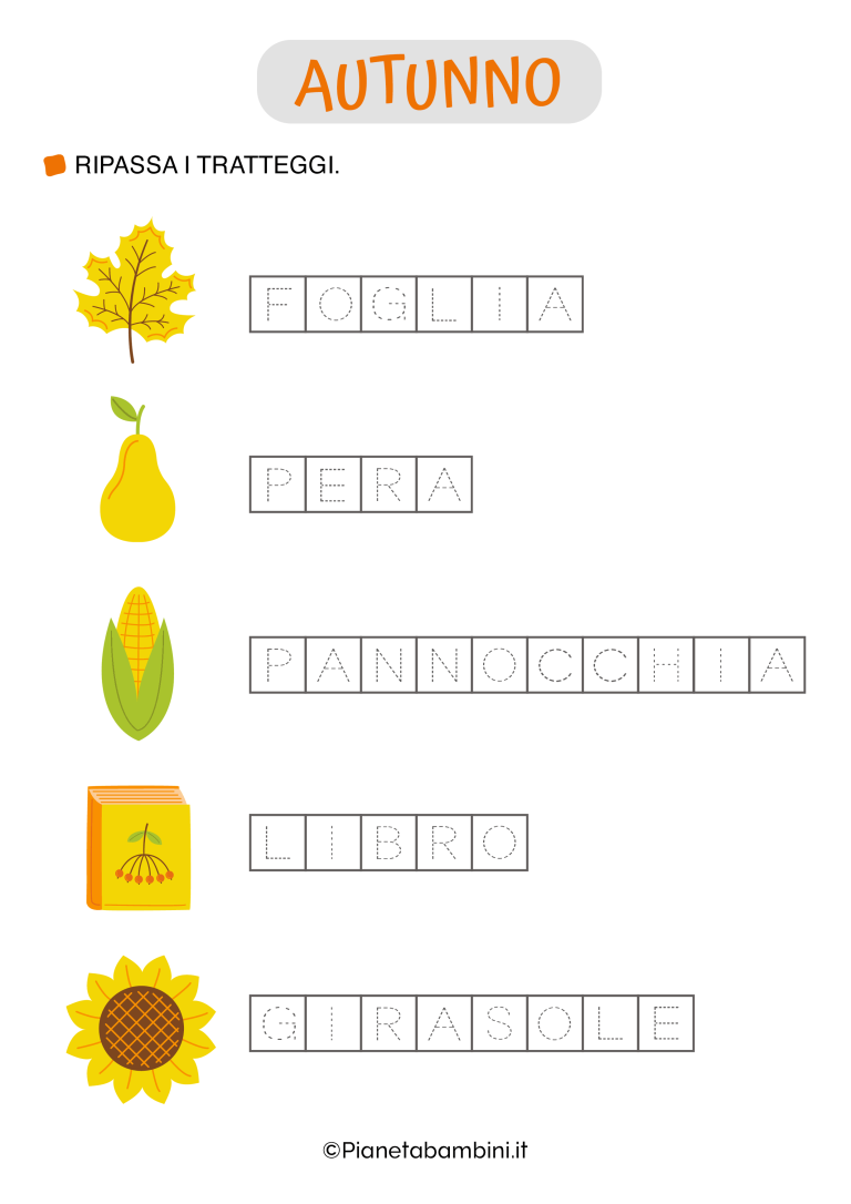 Schede Didattiche sull'Autunno per la Scuola dell'Infanzia ...
