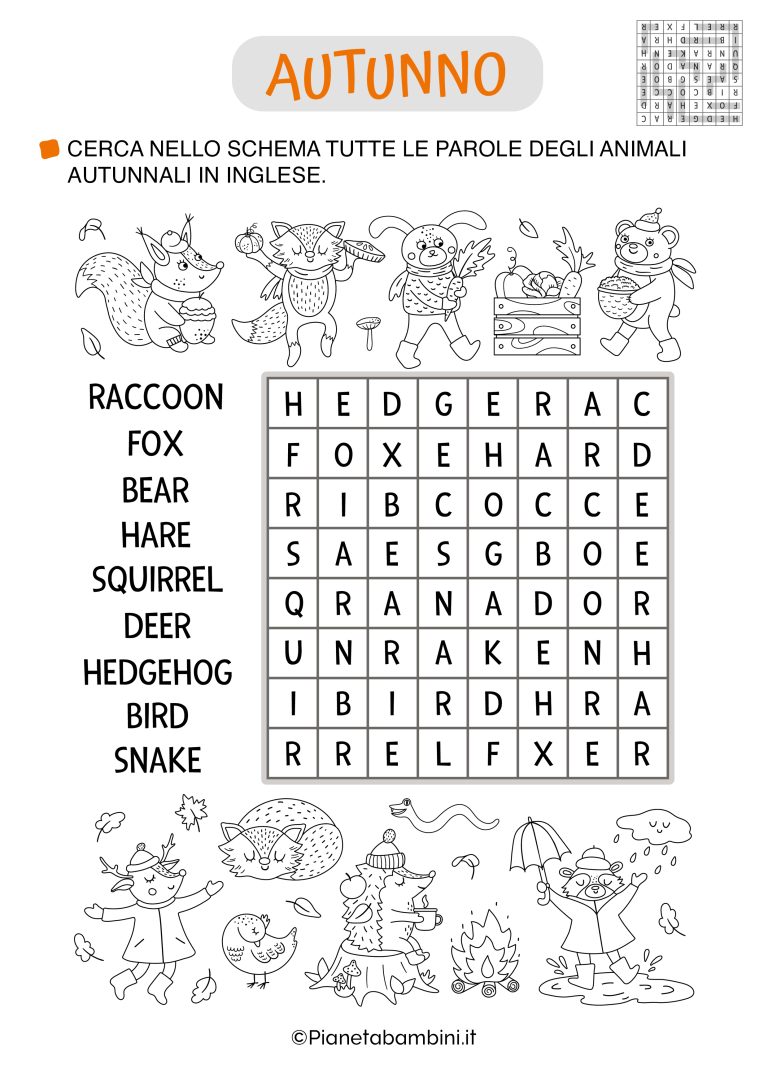 Schede Didattiche sull'Autunno per la Scuola Primaria | PianetaBambini.it