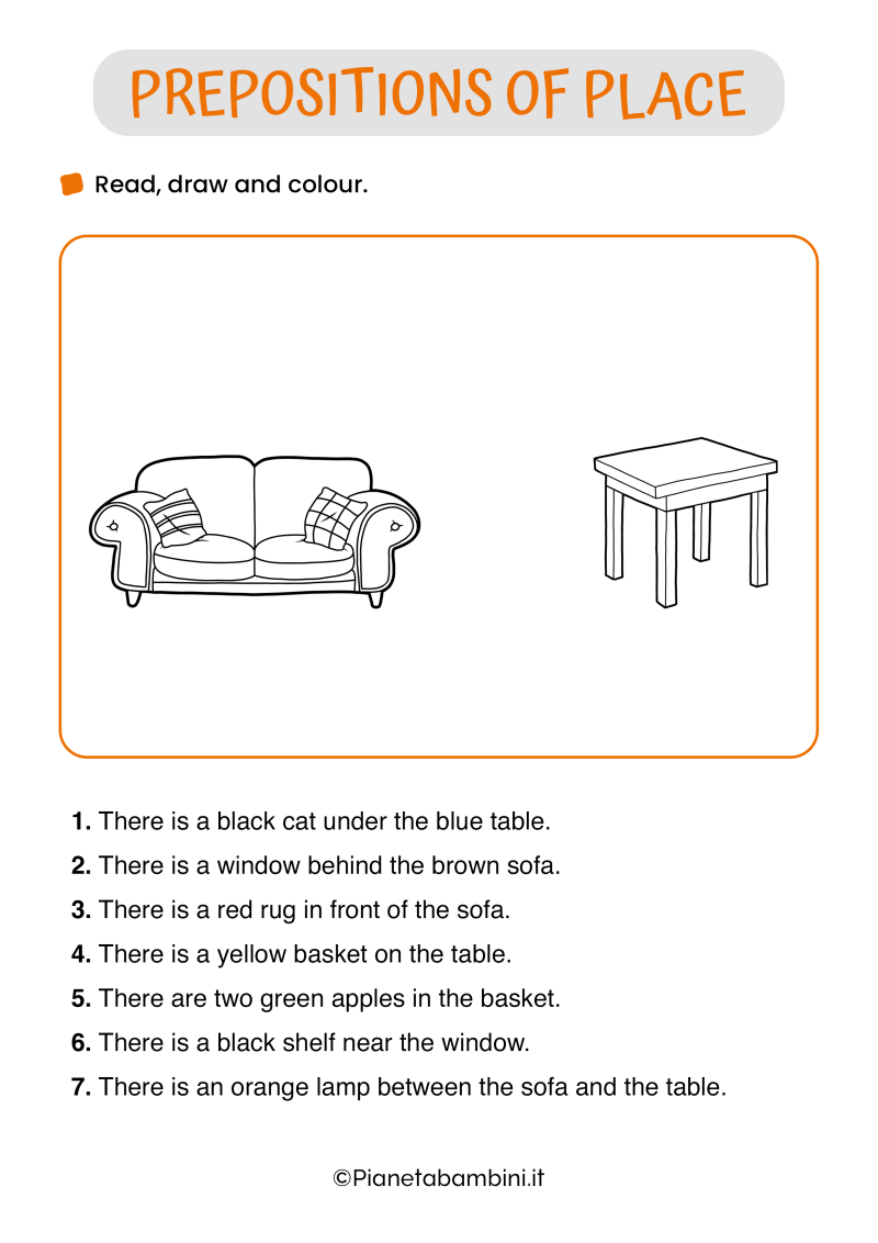 Preposizioni di Luogo in Inglese: Esercizi per la Scuola Primaria ...