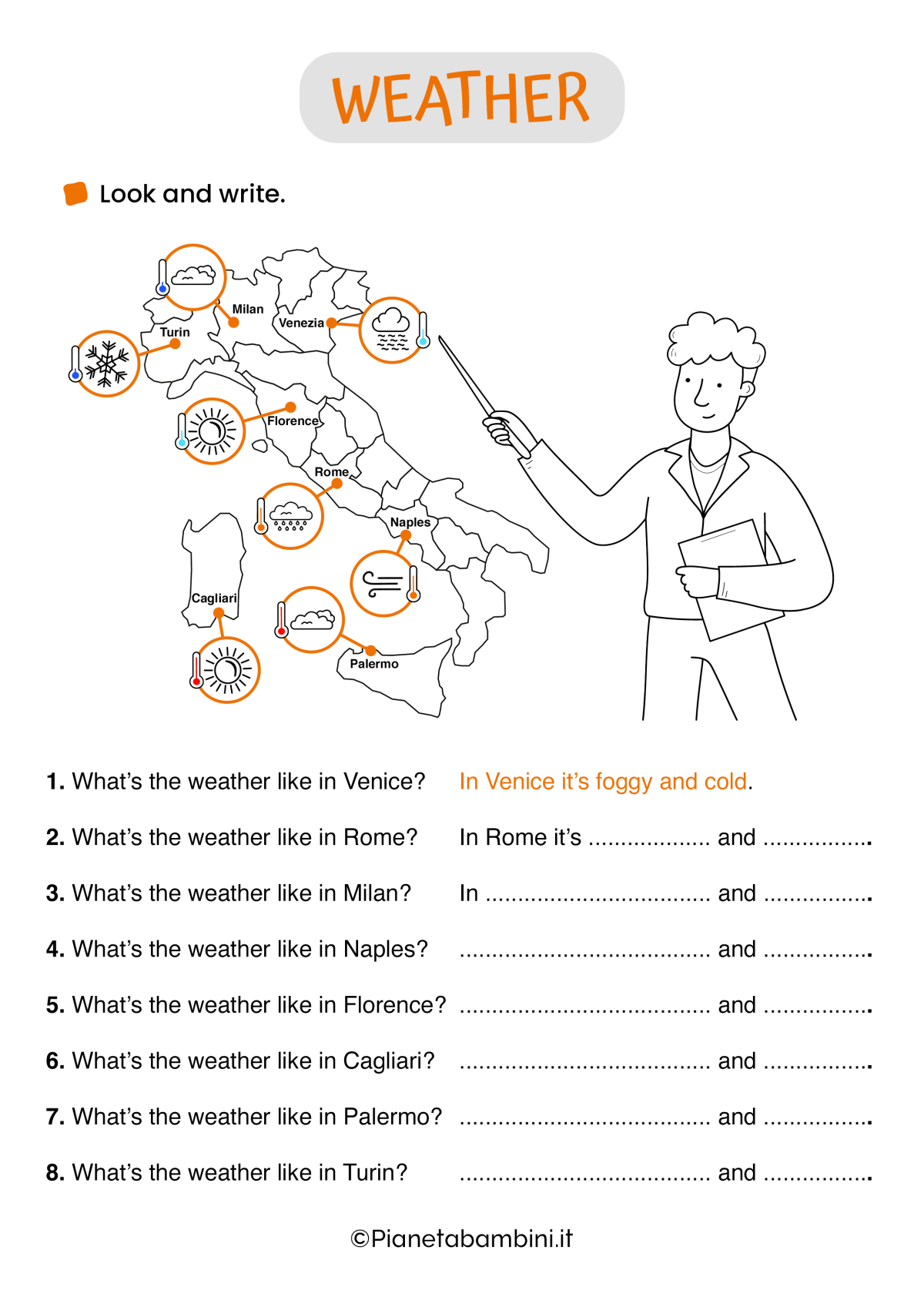 Il Tempo Atmosferico in Inglese: Schede per la Scuola Primaria ...