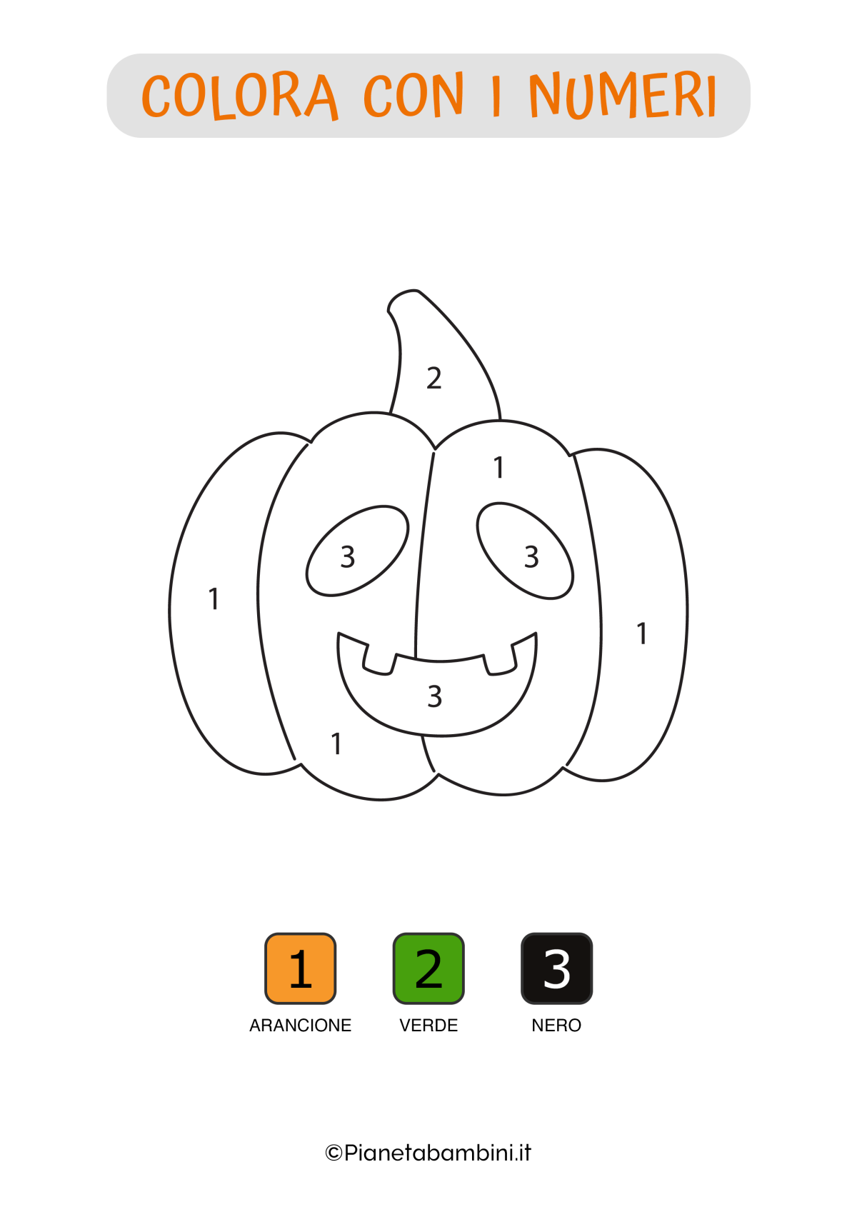 Colora con i Numeri di Halloween | PianetaBambini.it
