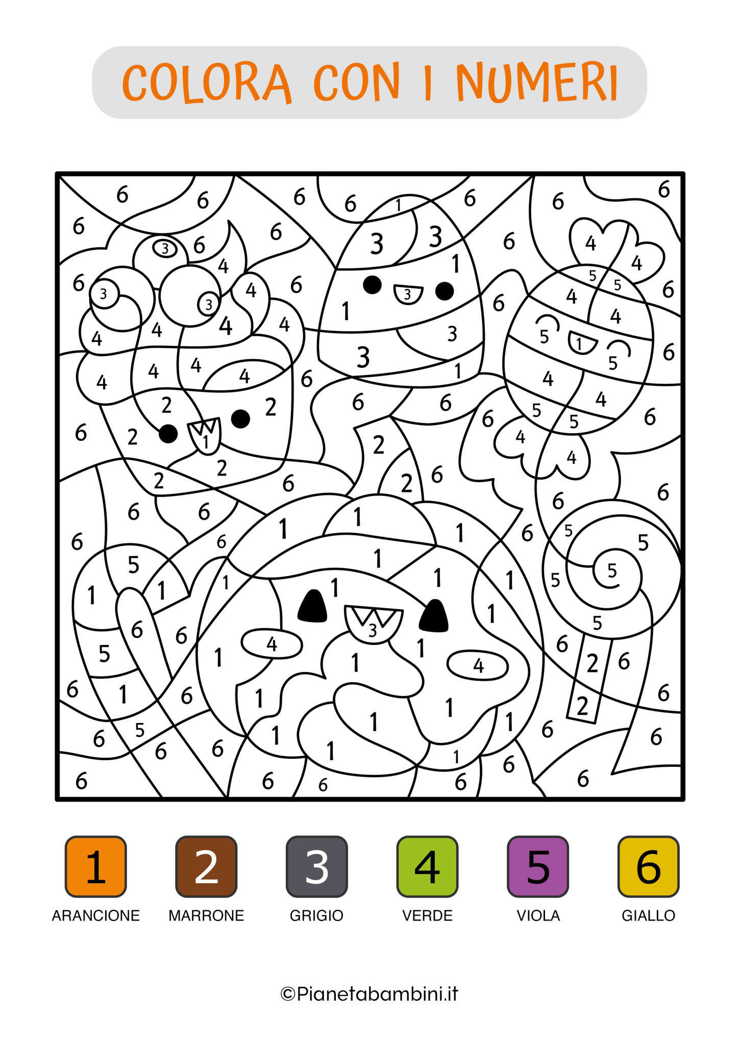 Colora con i Numeri di Halloween | PianetaBambini.it