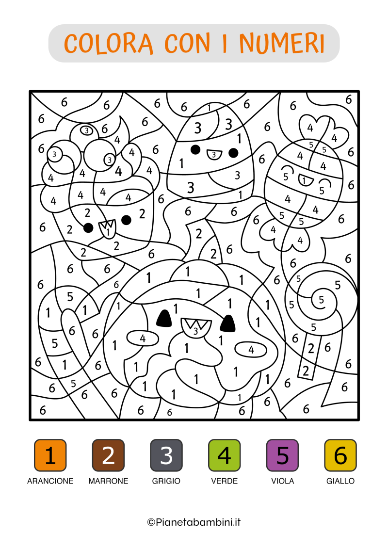 Colora con i Numeri di Halloween | PianetaBambini.it