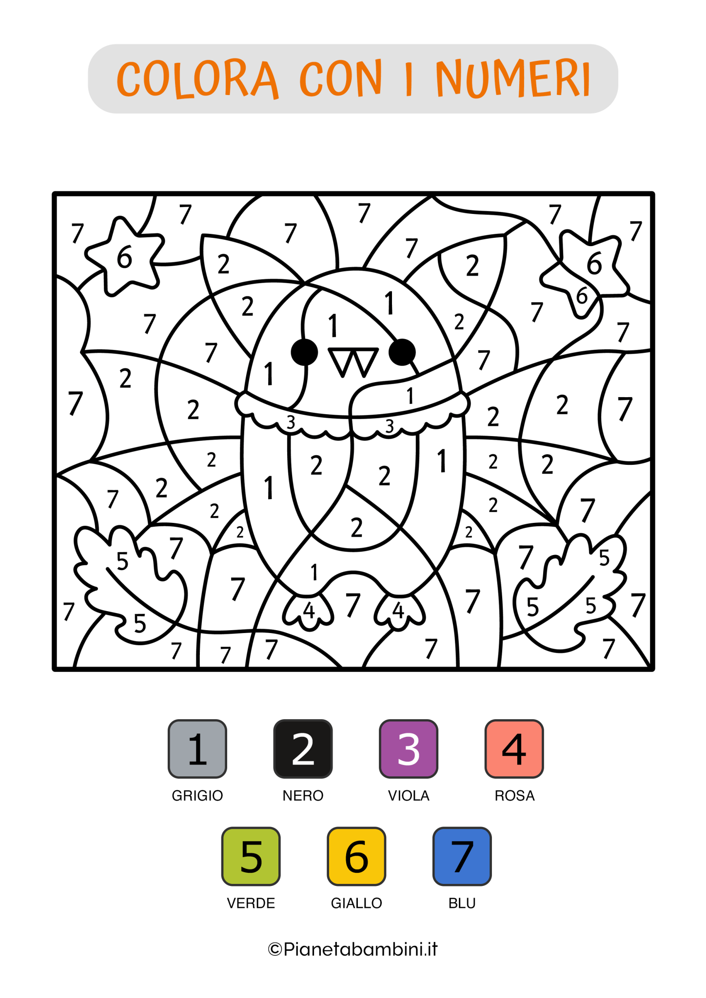 Colora con i Numeri di Halloween | PianetaBambini.it