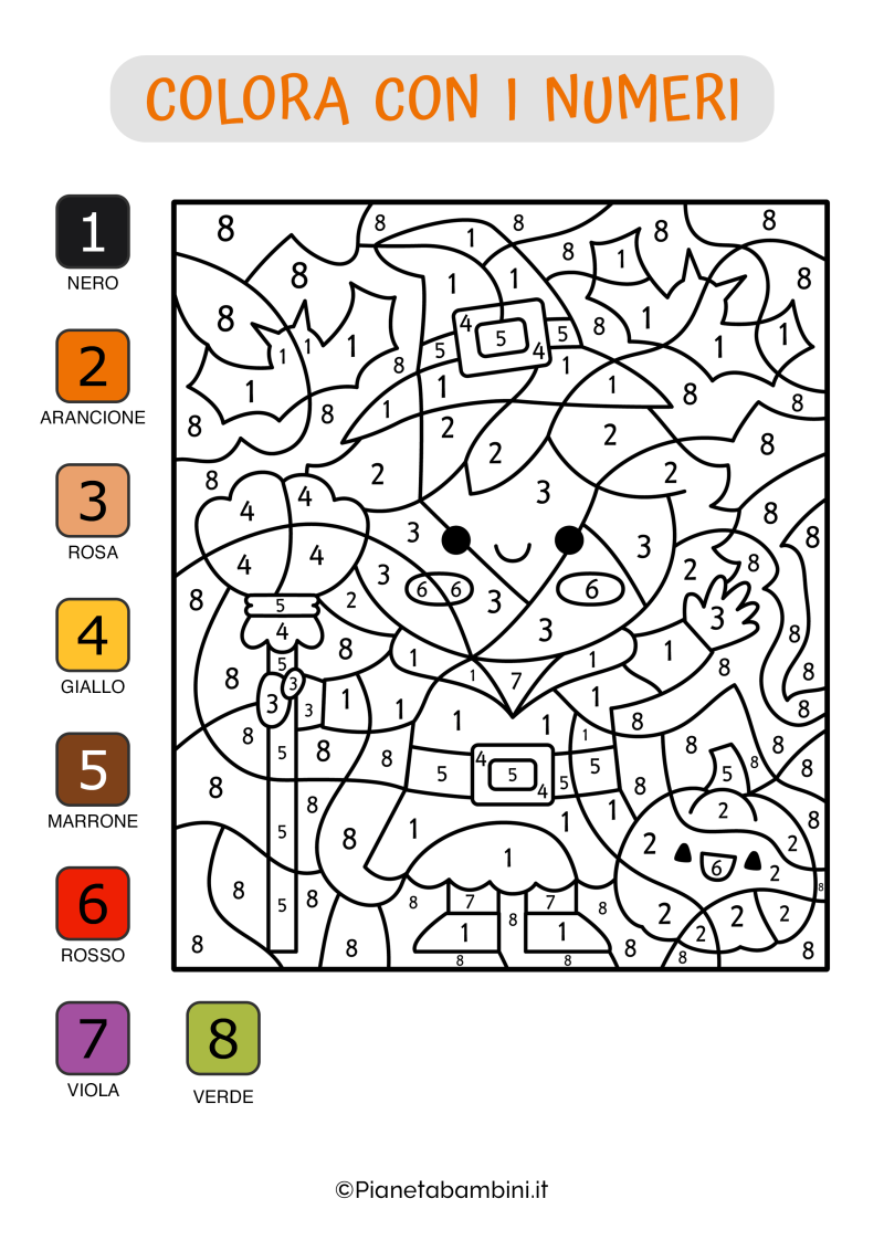Colora con i Numeri di Halloween | PianetaBambini.it