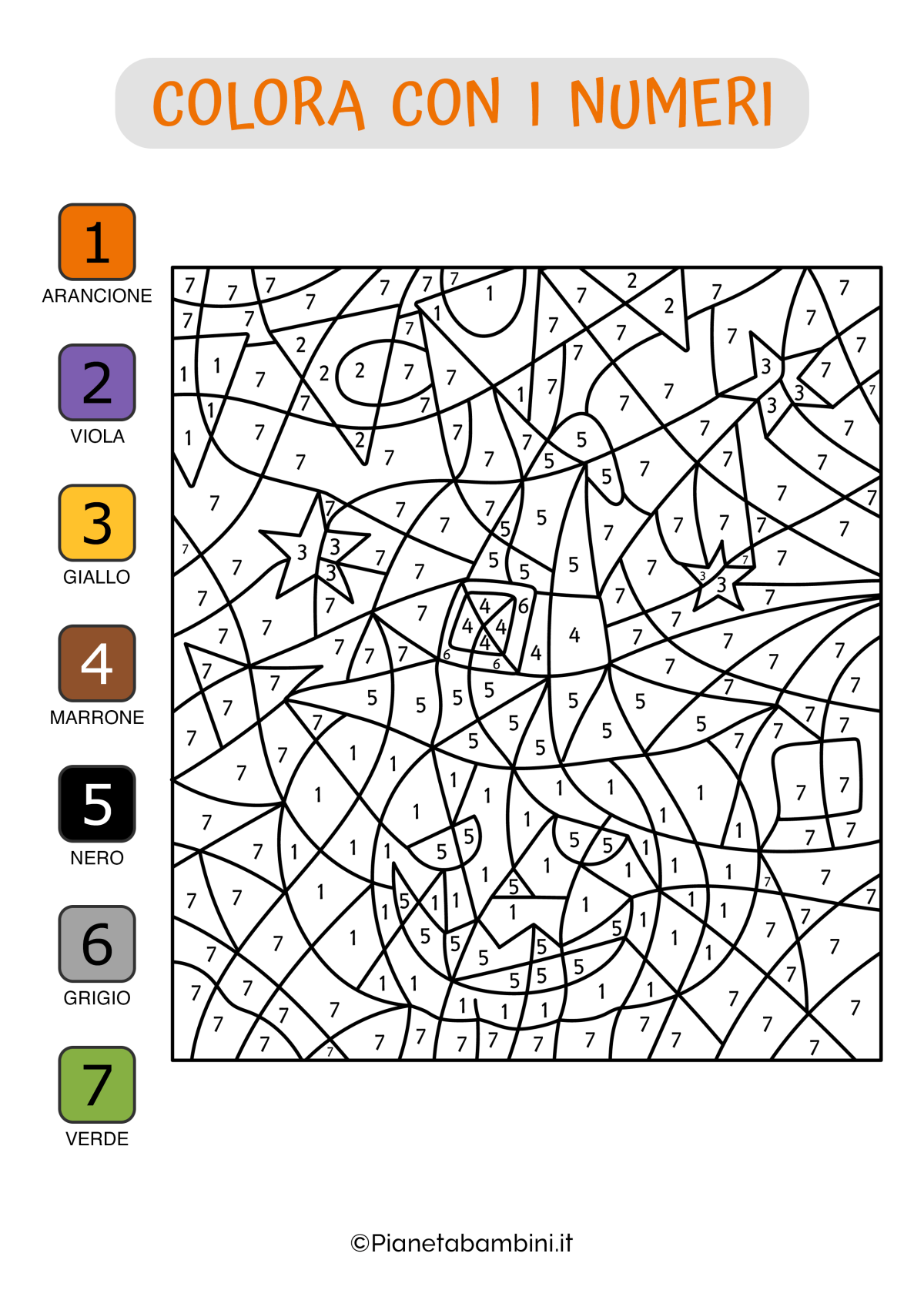 Colora con i Numeri di Halloween | PianetaBambini.it