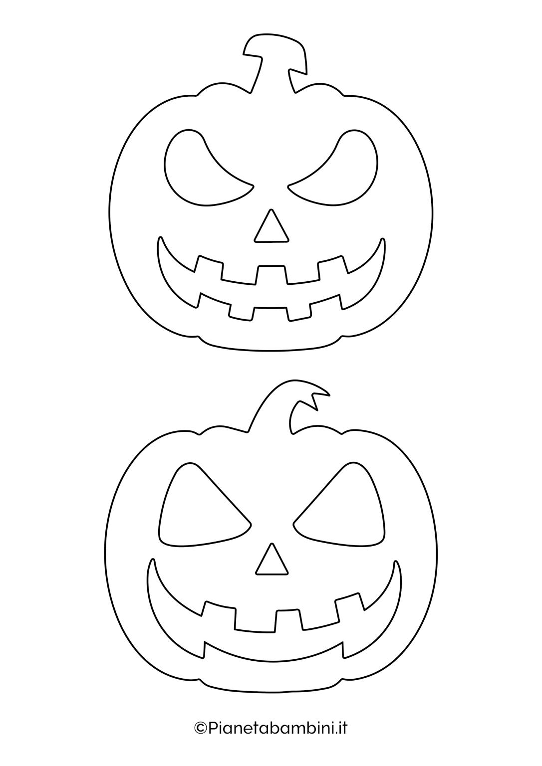 Sagome delle Zucche di Halloween da Stampare e Ritagliare ...