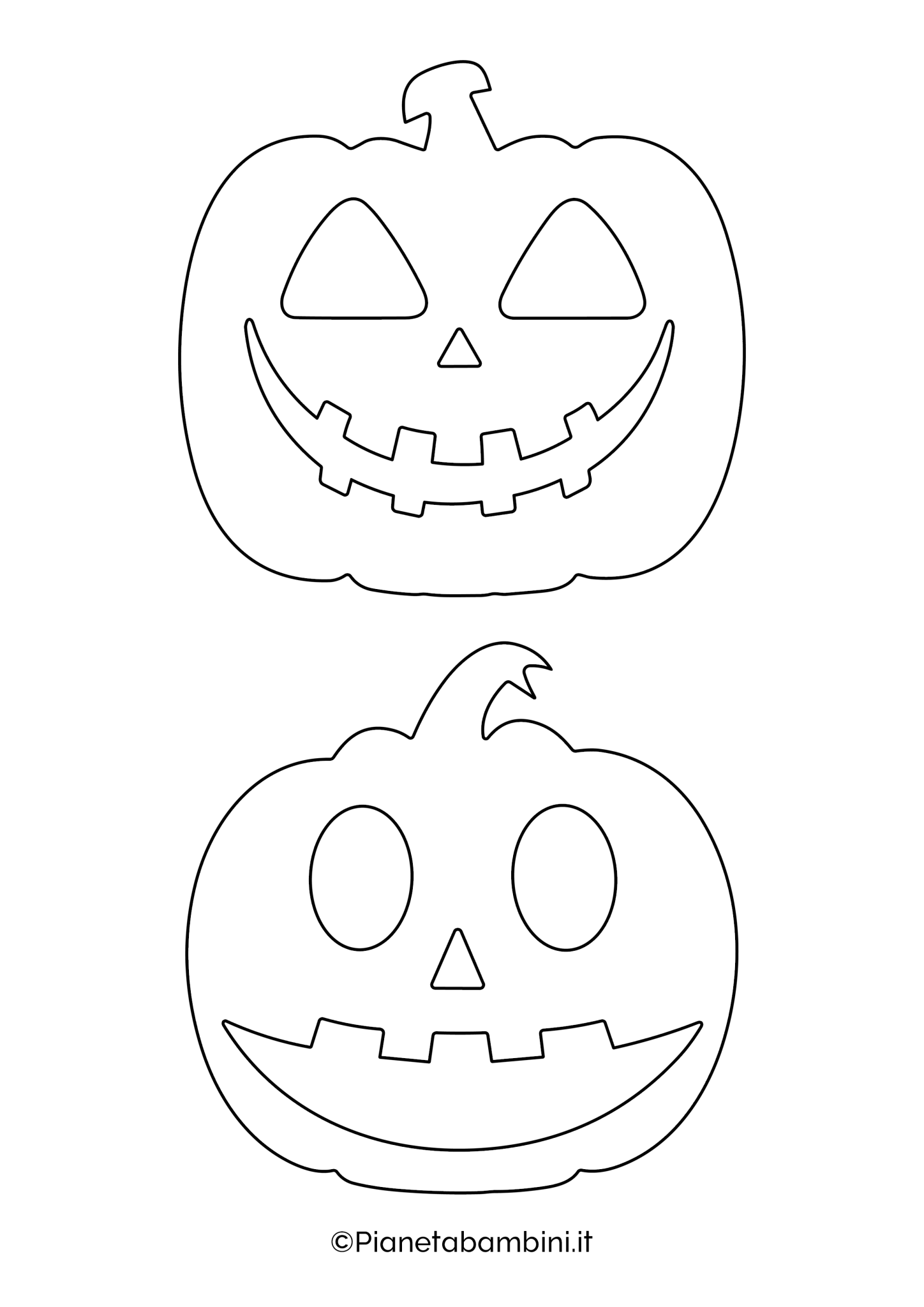 Sagome delle Zucche di Halloween da Stampare e Ritagliare ...