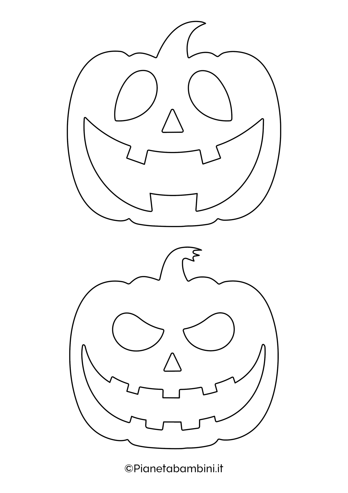 Sagome delle Zucche di Halloween da Stampare e Ritagliare ...