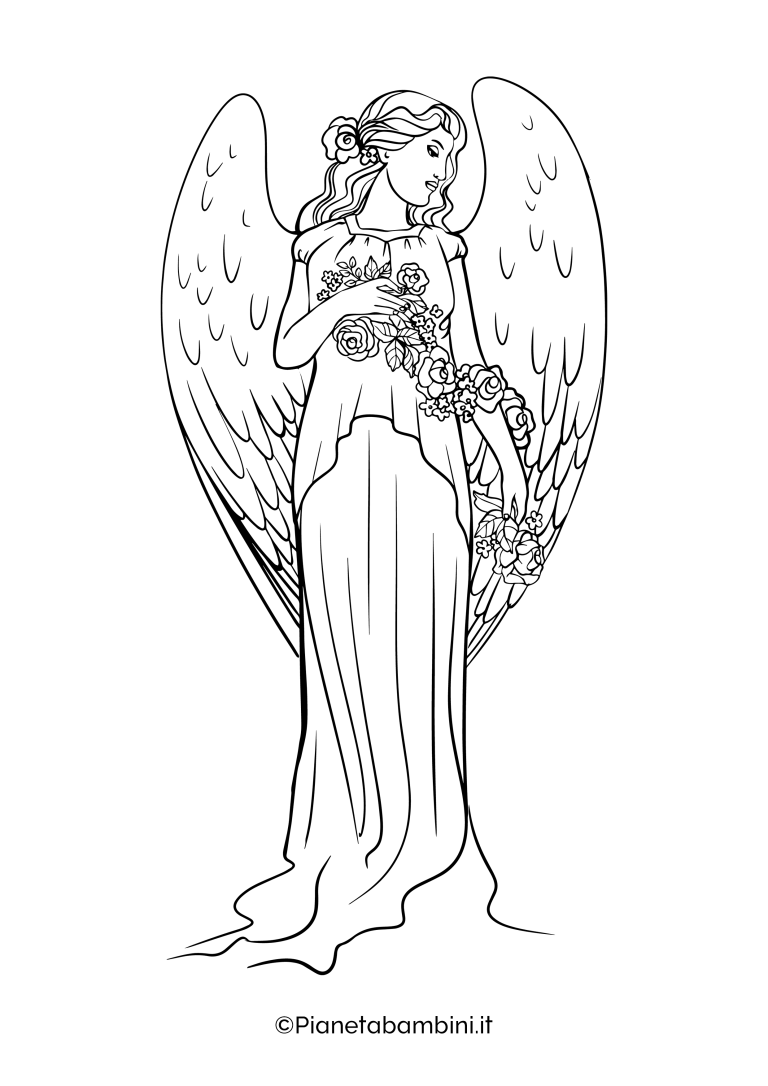 42 Disegni di Angeli da Colorare | PianetaBambini.it