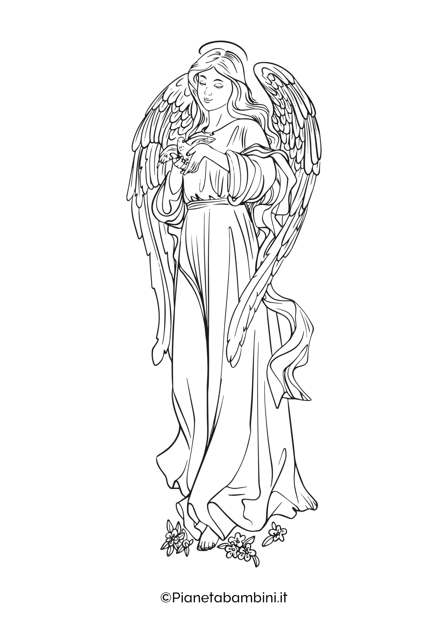 42 Disegni di Angeli da Colorare | PianetaBambini.it