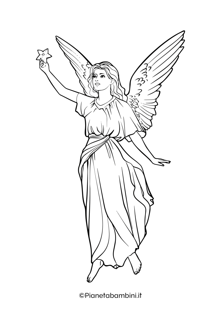 42 Disegni di Angeli da Colorare | PianetaBambini.it