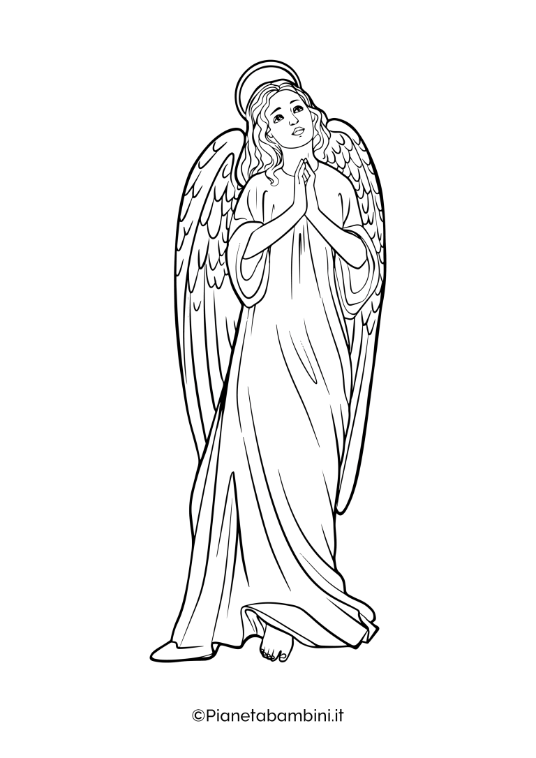 42 Disegni di Angeli da Colorare | PianetaBambini.it