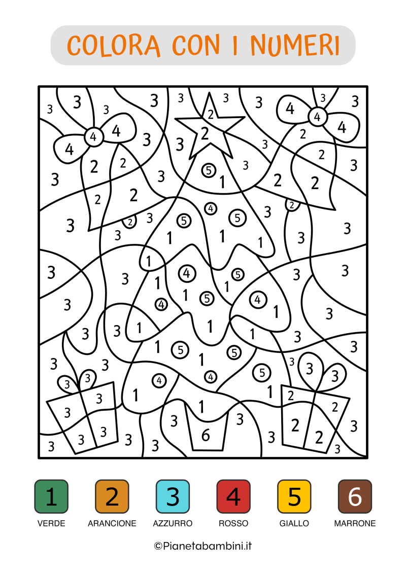 Colora con i Numeri di Natale | PianetaBambini.it