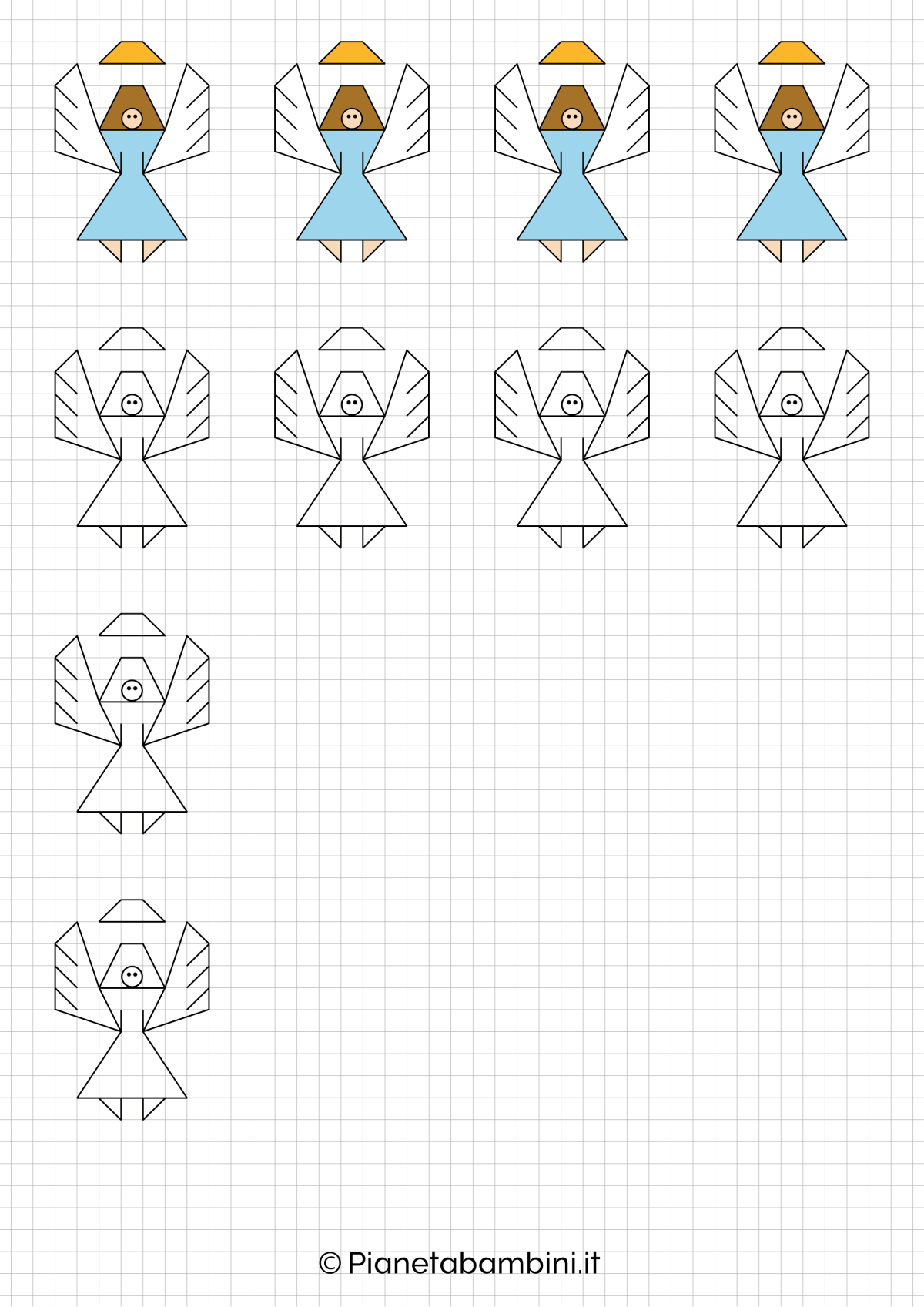 Cornicette di Natale a Quadretti da Disegnare e Colorare ...