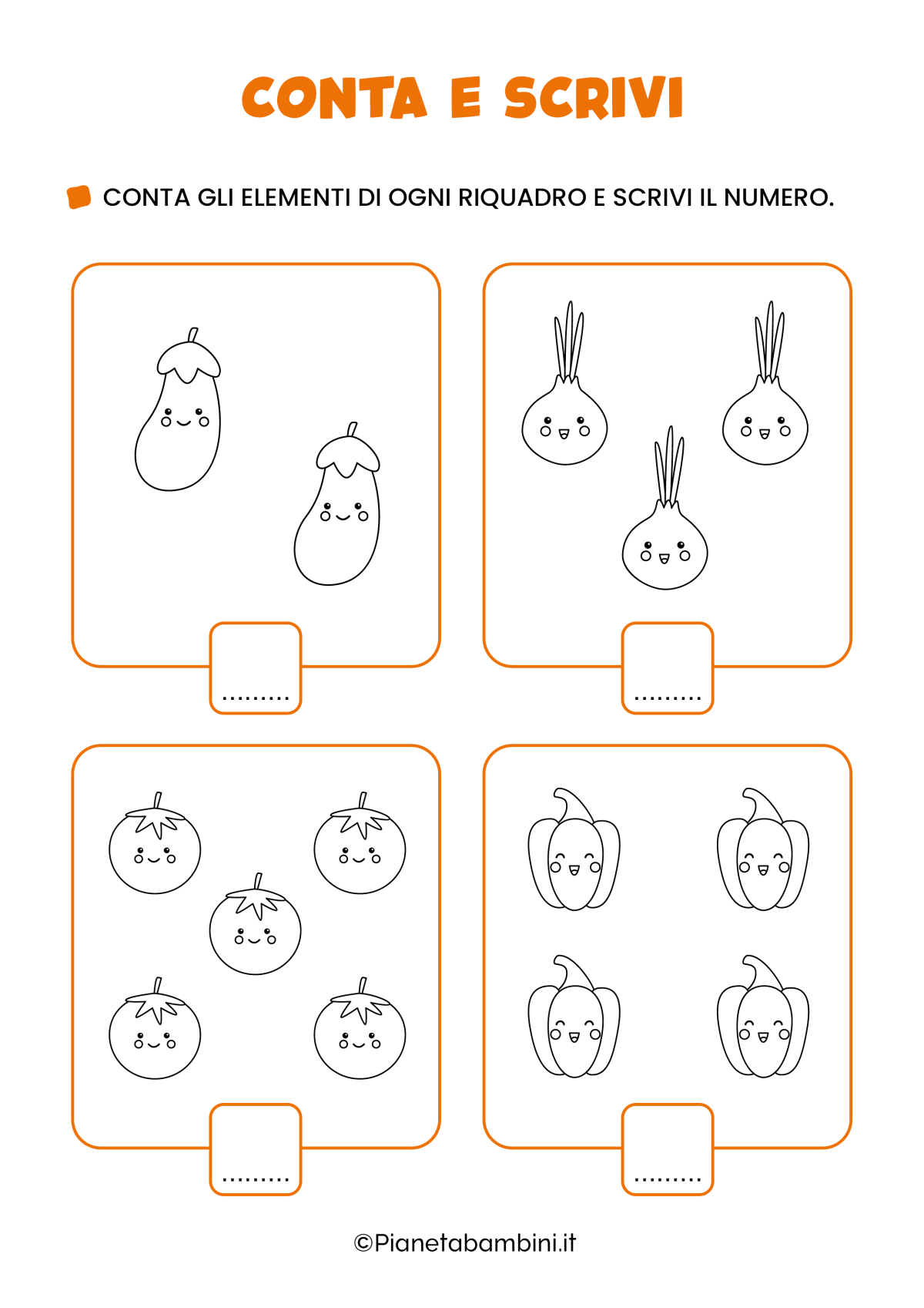 Conta e Scrivi: Schede Didattiche per Bambini | PianetaBambini.it